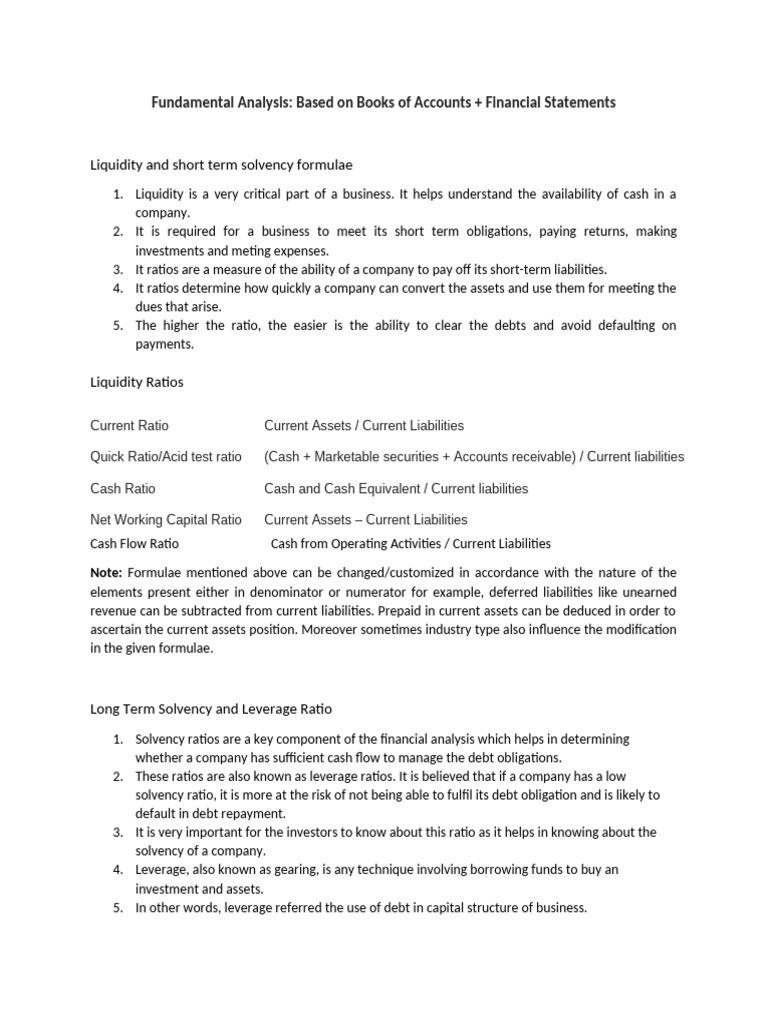 Financial accounting notes | PDF | Equity (Finance) | Leverage (Finance)