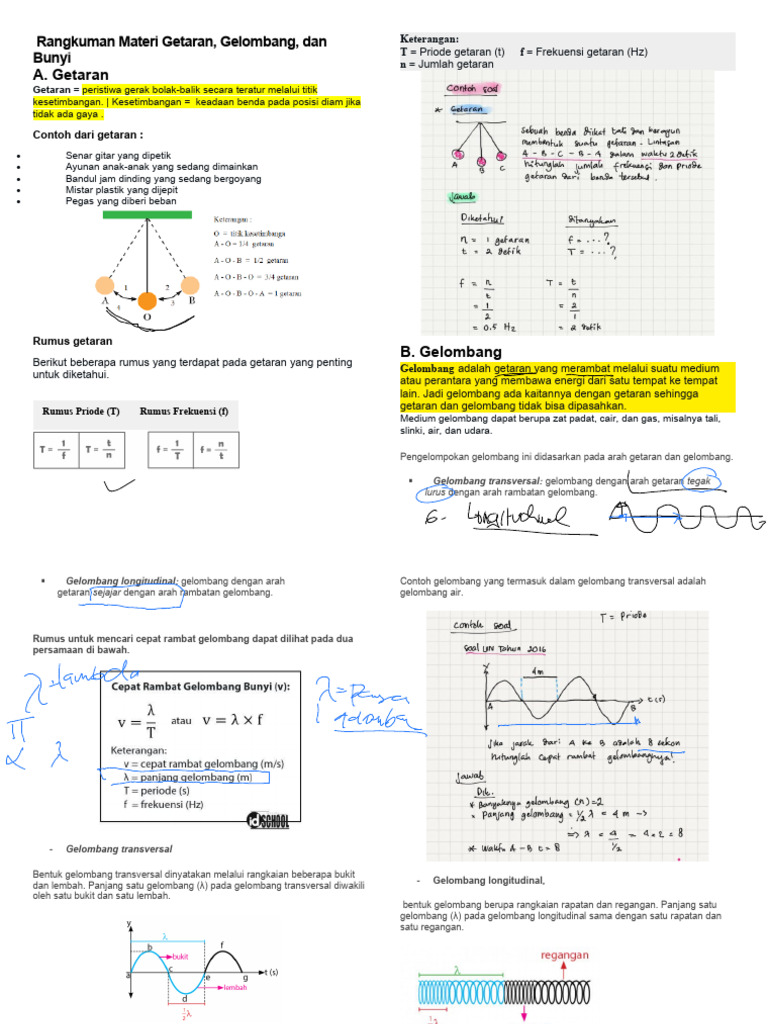 Getaran, Gelombang, dan Bunyi | PDF