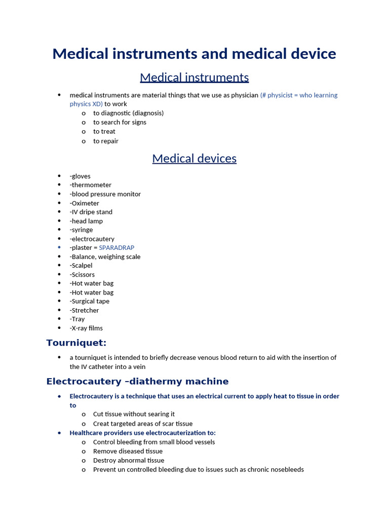 Medical Instruments and Medical Devices | PDF | Medical Specialties ...