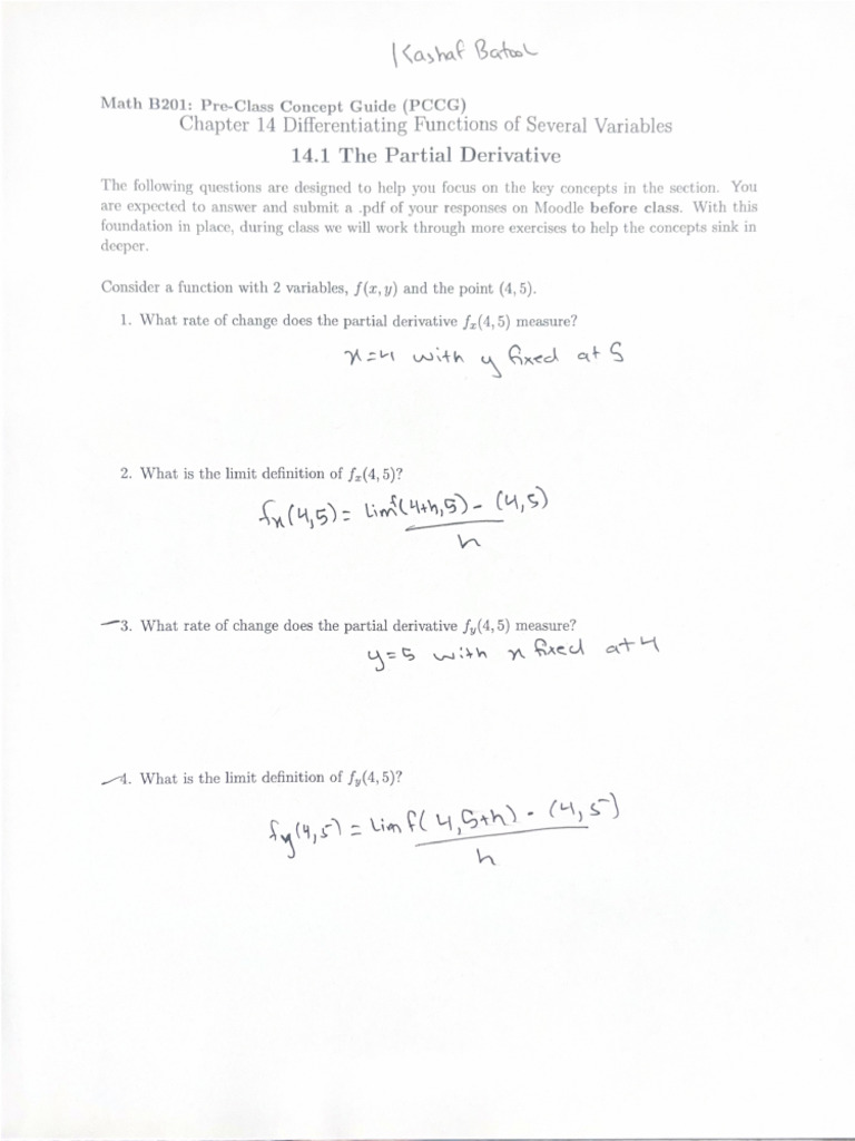 14.1 The Partial Derivative | PDF