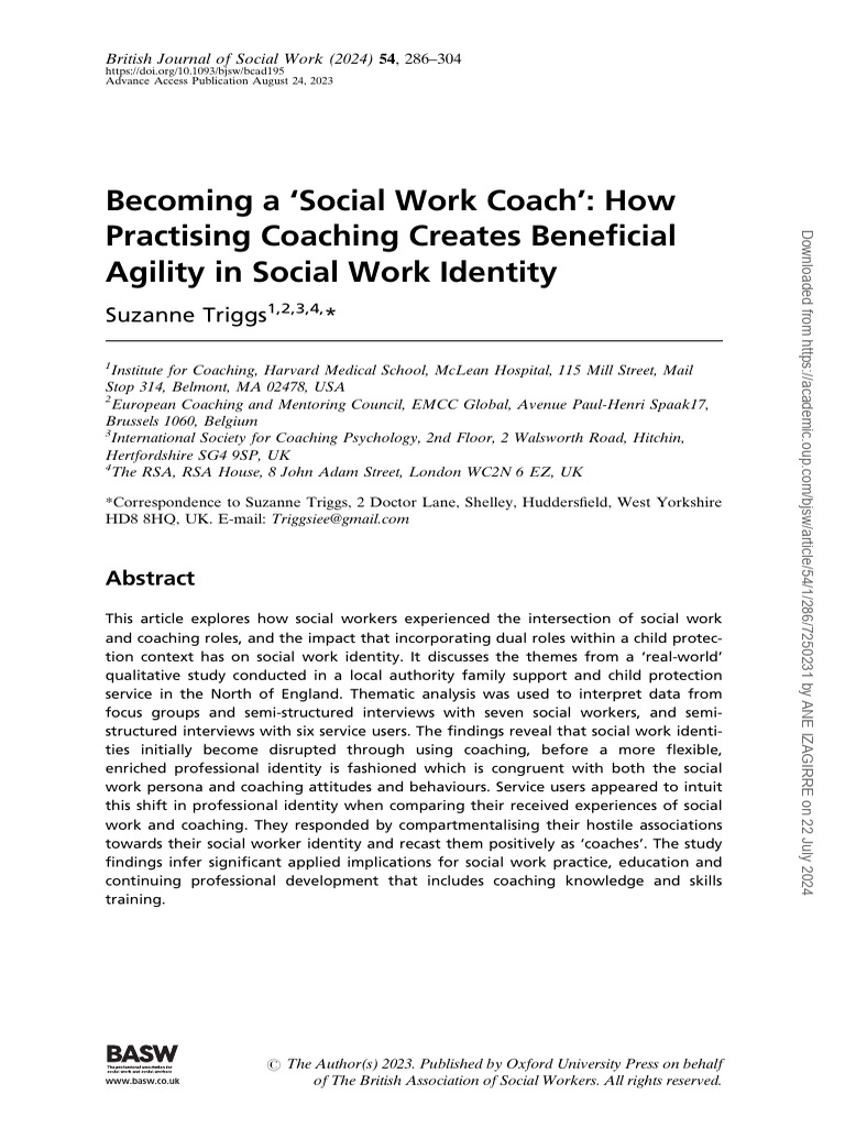 Social Work Coaching: Identity Transformation | PDF | Social Psychology ...