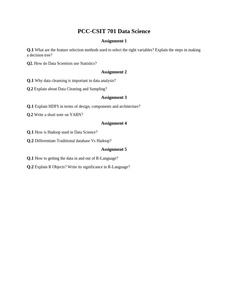 Data Science Assignment | PDF