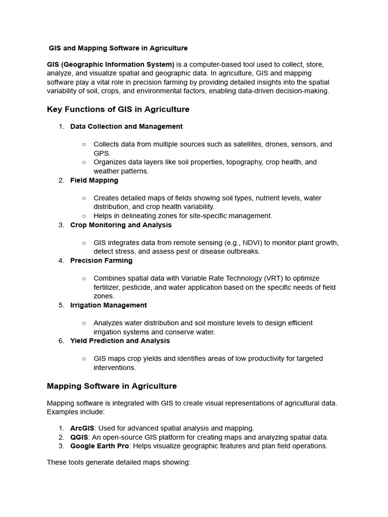 GIS Mapping Software for Agriculture | PDF | Geographic Information ...