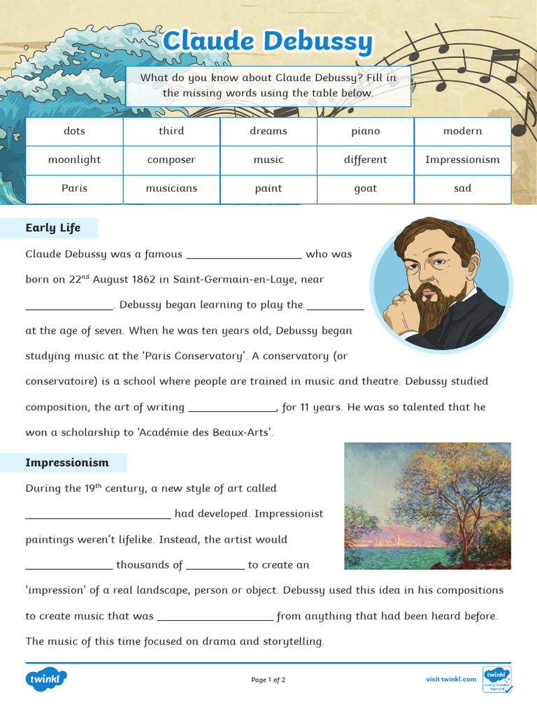Claude Debussy: Life and Music Insights | PDF | Impressionism | Suite ...