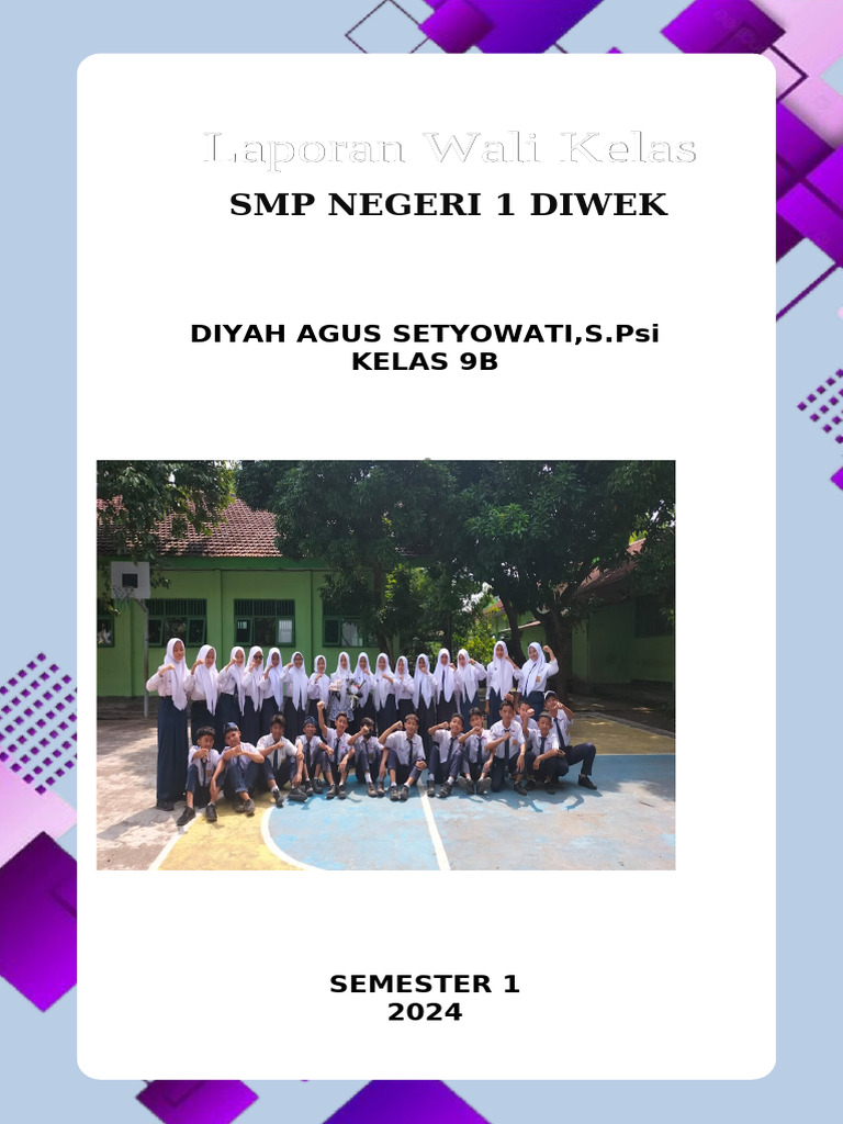 Laporan Wali Kelas 9B 2024 | PDF