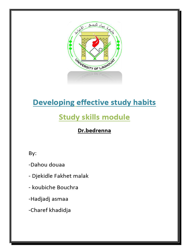 Developing Effective Study Habits1 | PDF | Study Skills | Learning