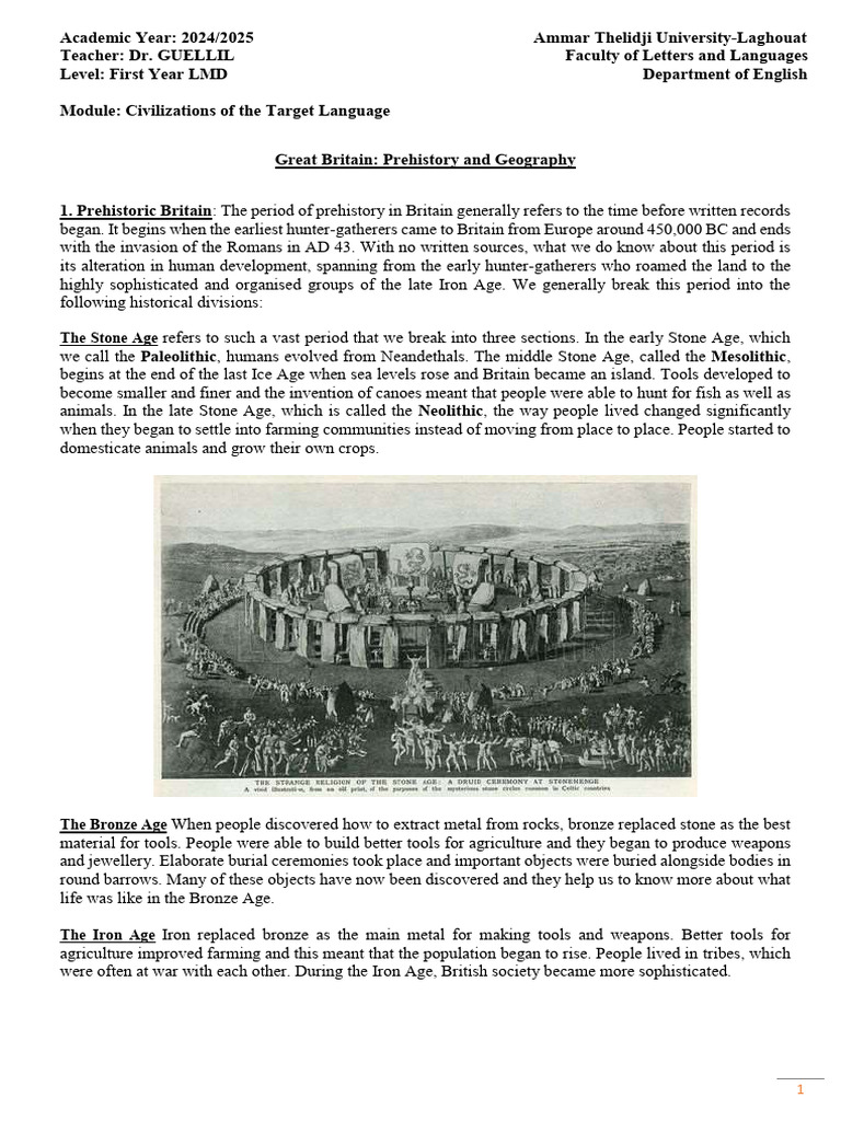 Great Britain Prehistory and Geography | PDF | Stone Age | Neolithic