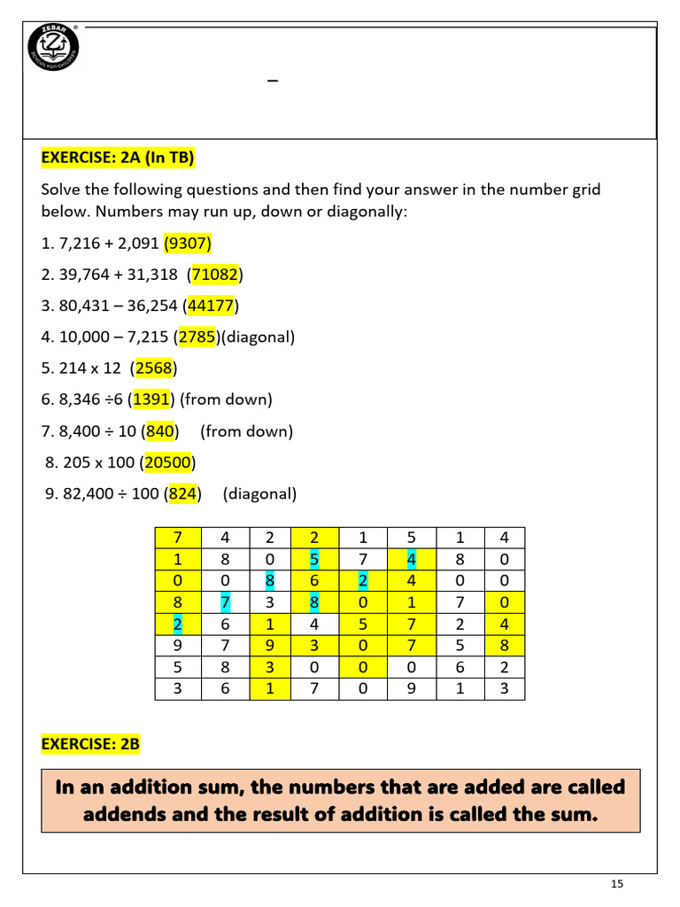 Operation On Large Numbers Notes | PDF | Division (Mathematics ...