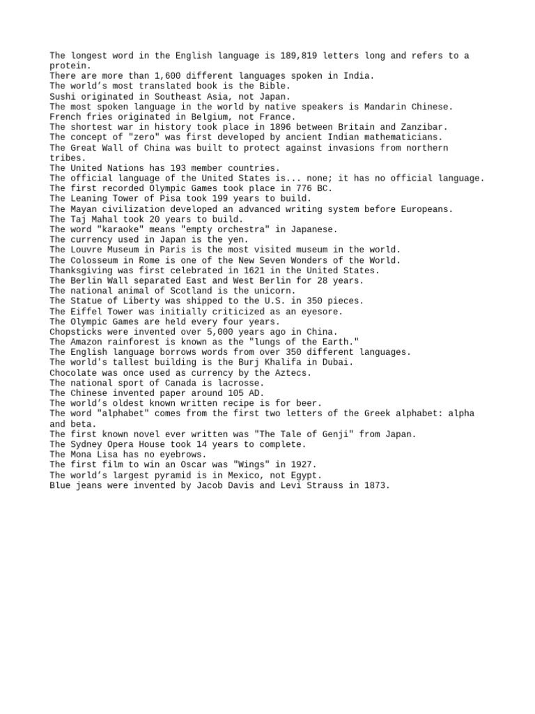 The Longest Word in The English Lan | PDF