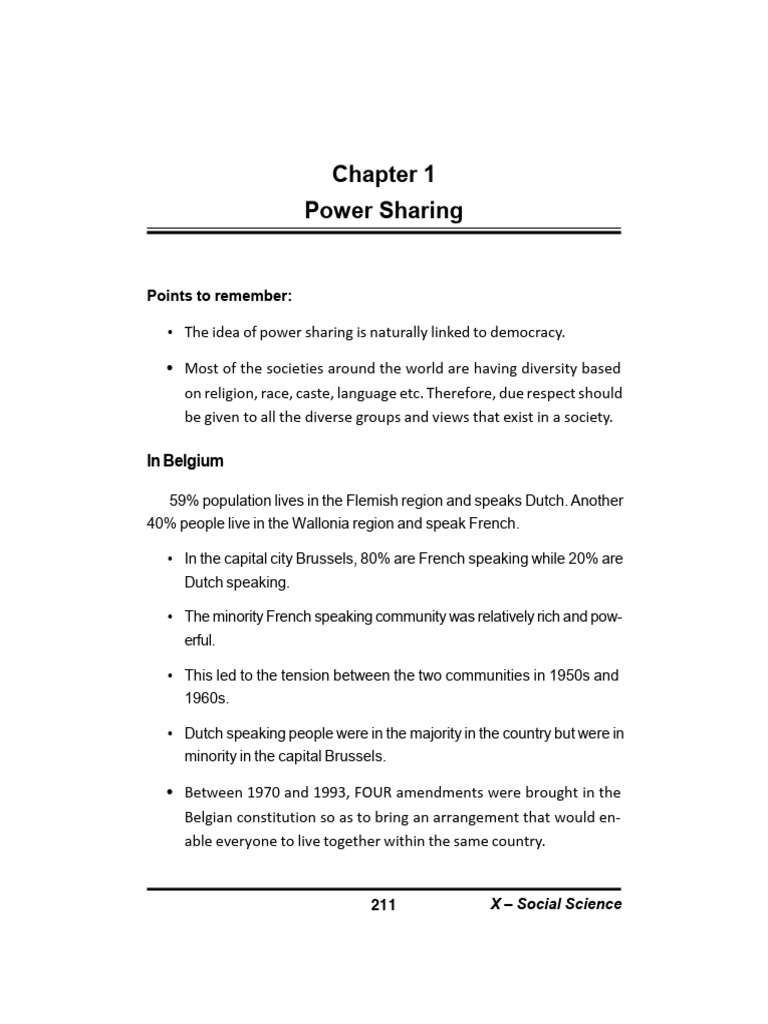 Class 10 Notes on Power Sharing | PDF | Government
