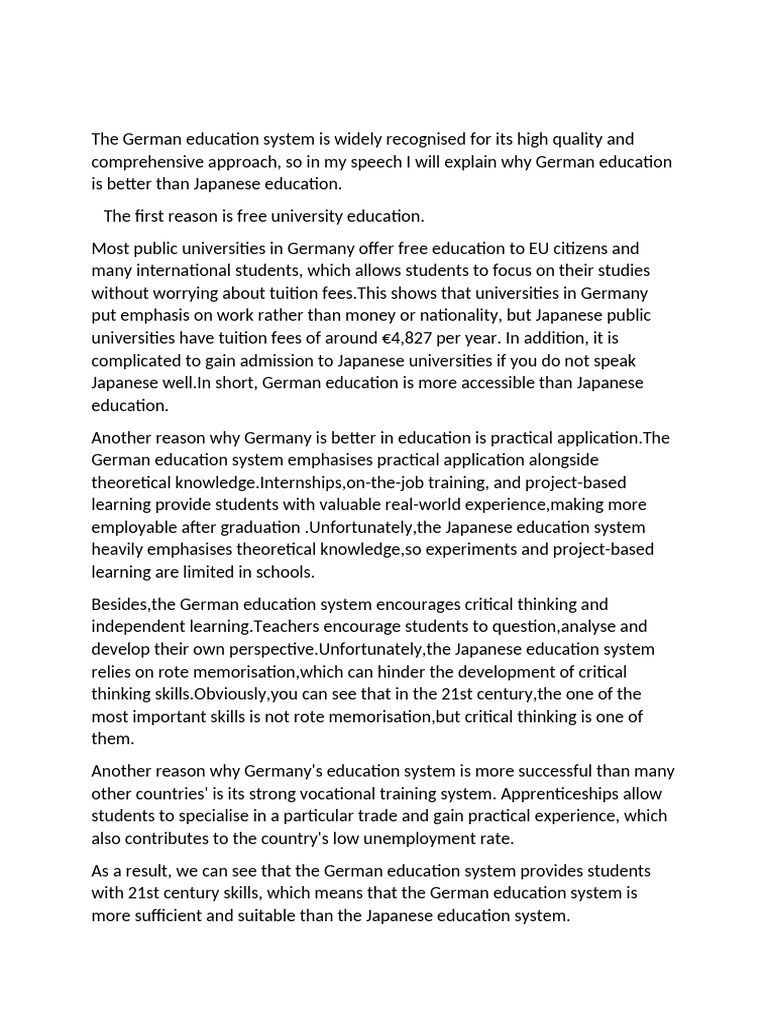 Why German Education Outshines Japanese | PDF