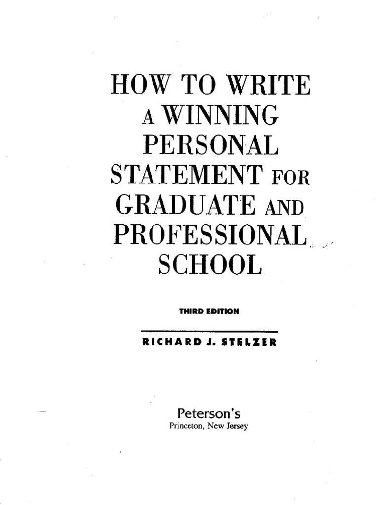 How To Write A Winning Personal Statement For Graduate and Professional ...