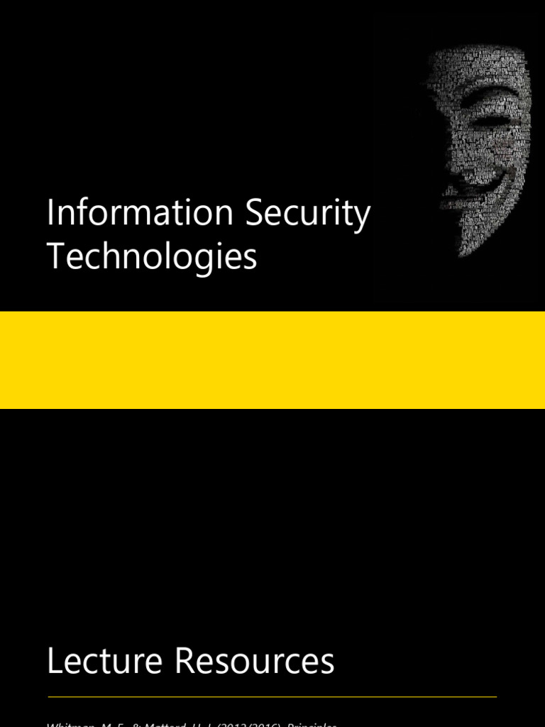 Infsec 5 Information Security Technologies Pdf Virtual Private Network Computer Network
