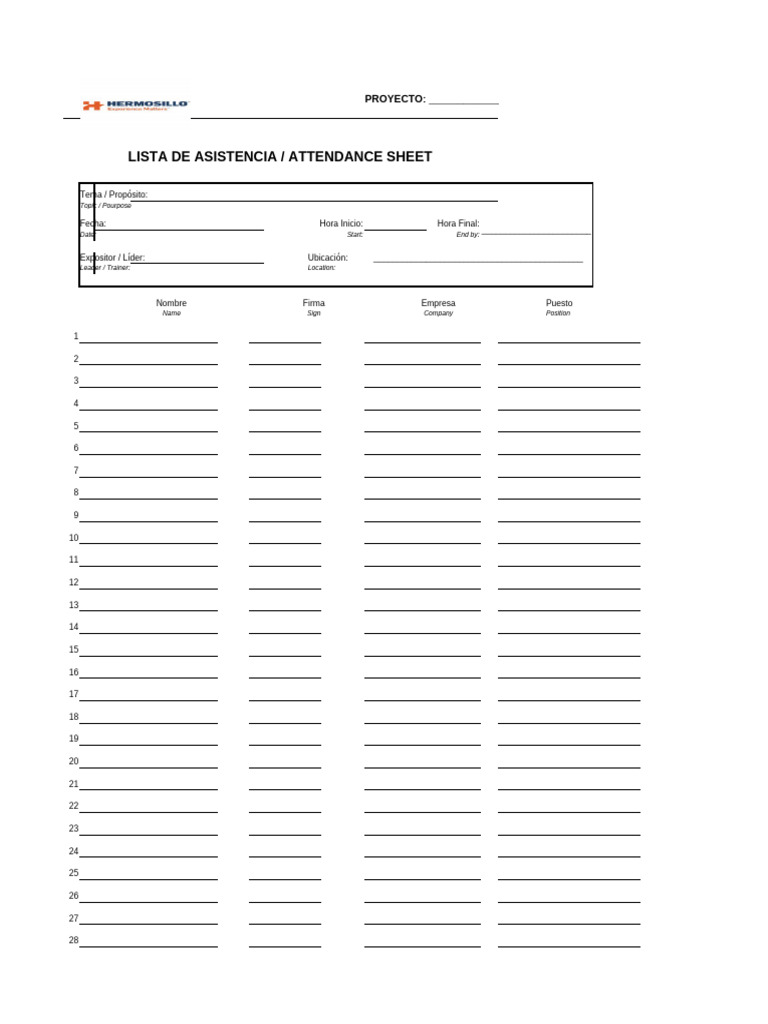 015 - Hya - Formato de Lista de Asistencia | PDF