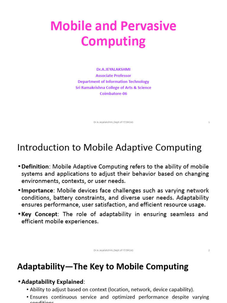 UNIT-1-Mobile and Pervasive Computing | PDF | Mobile App | Location Based Service