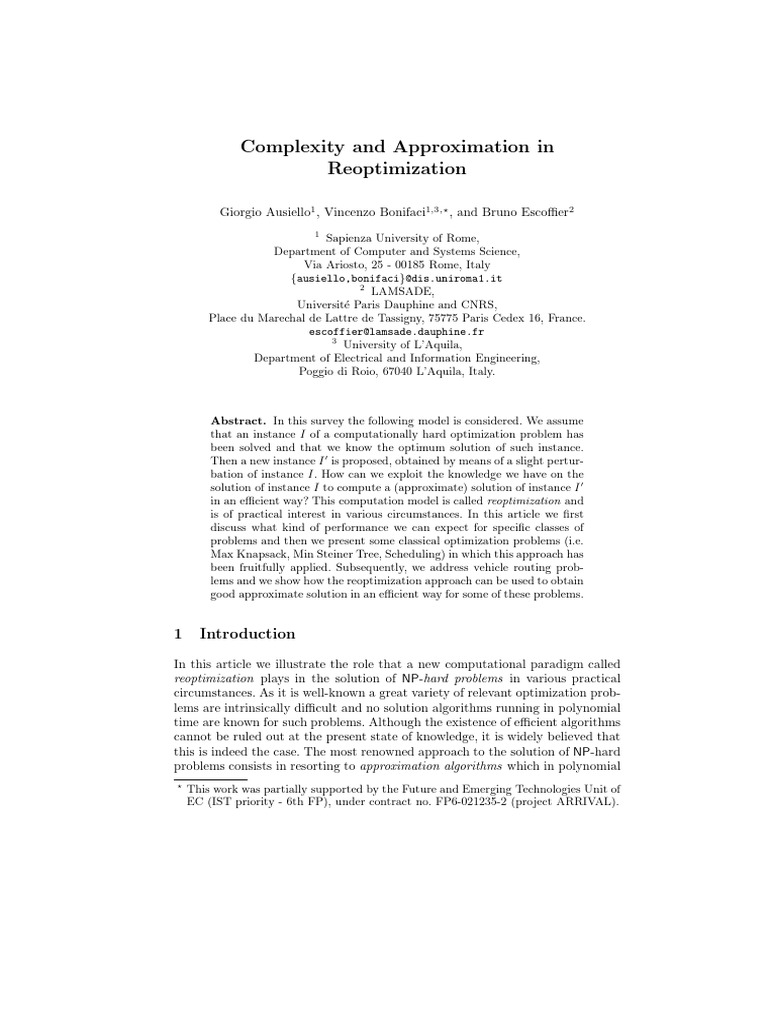 Complexity and Approximation | PDF | Time Complexity | Mathematical Optimization