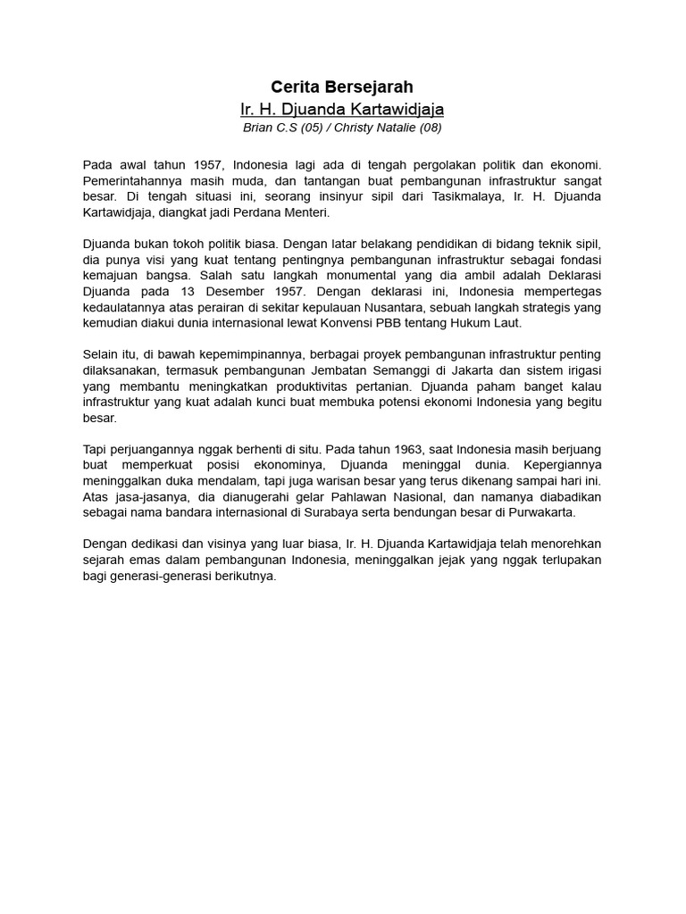 Warisan Ir. H. Djuanda Kartawidjaja | PDF