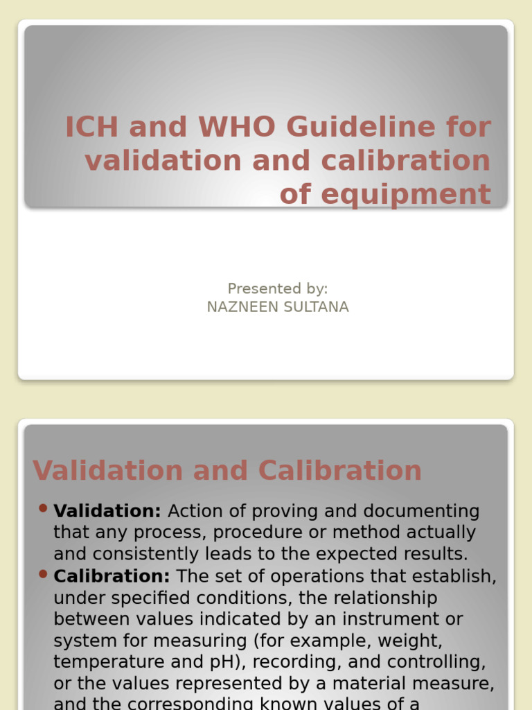 ICHand WHOGuidelineforvalidationandcalibration | PDF | Verification And Validation | Accuracy ...