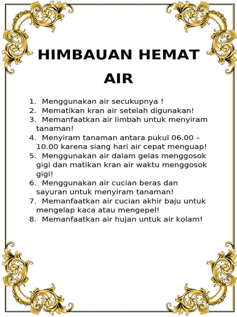 Himbauan Hemat Air | PDF