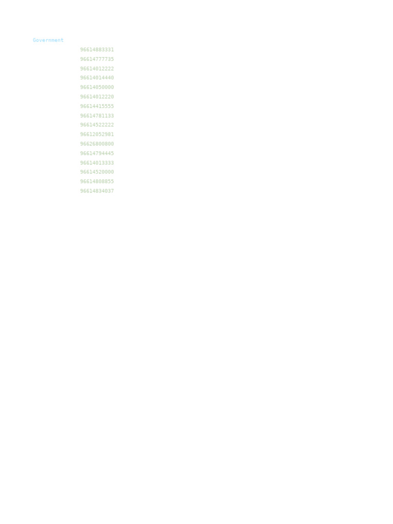 Government Contact Numbers List | PDF