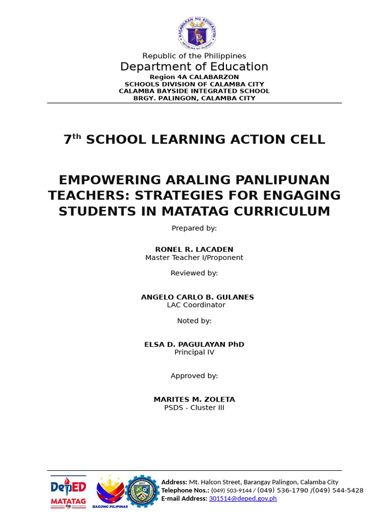 Inset - Proposal - Ap - Dept 24-25 | PDF | Inquiry Based Learning | Curriculum