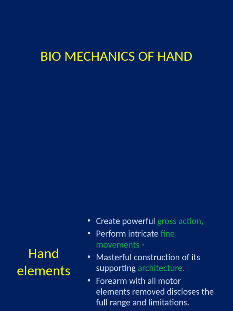 Biomechanics of the Human Hand | PDF | Hand | Anatomical Terms Of Motion