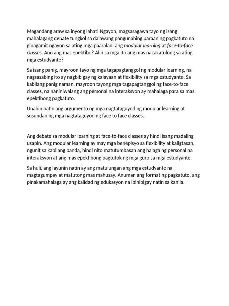 Magandang Araw Sa Inyong Lahat | PDF