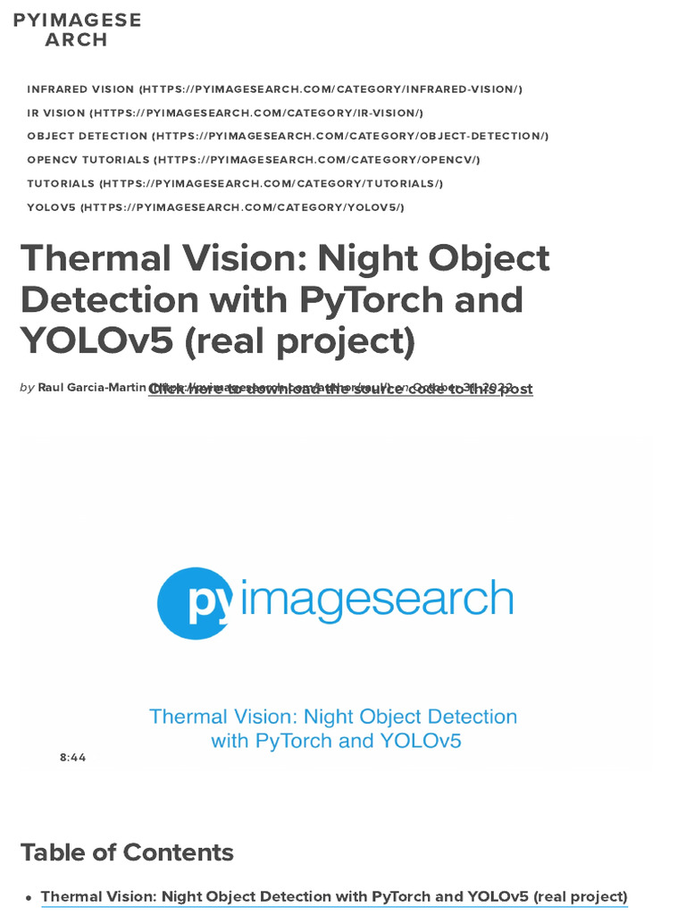 Thermal Vision_ Night Object Detection with PyTorch and YOLOv5 (real ... Thermal Vision_ Night Object Detection with PyTorch and YOLOv5 (real ...