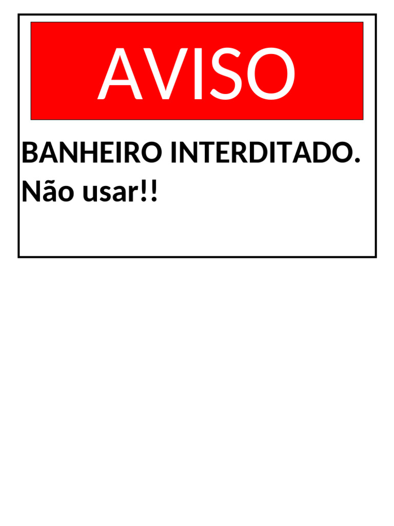 AVISO, Banheiro | PDF