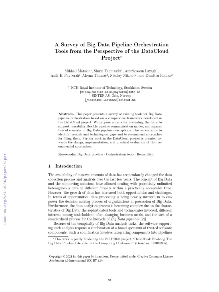 A Survey of Big Data Pipeline Orchestration | PDF | Big Data | Data