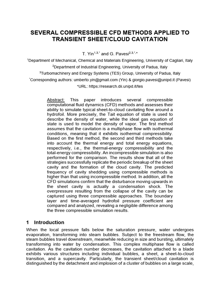 ISHPP2024-Yin-Several Compressible CFD Methods Applied To Transient Sheetcloud Cavitation-125 A ...