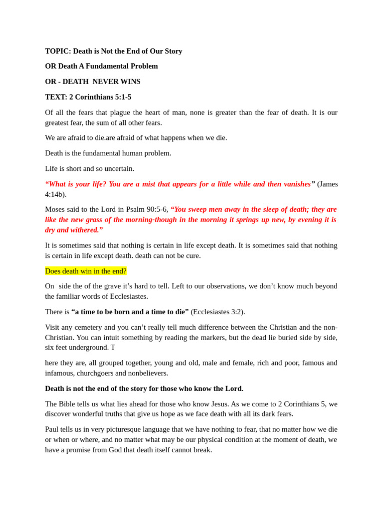 TOPIC - DEATH_033449 | PDF | Jesus | Resurrection Of Jesus