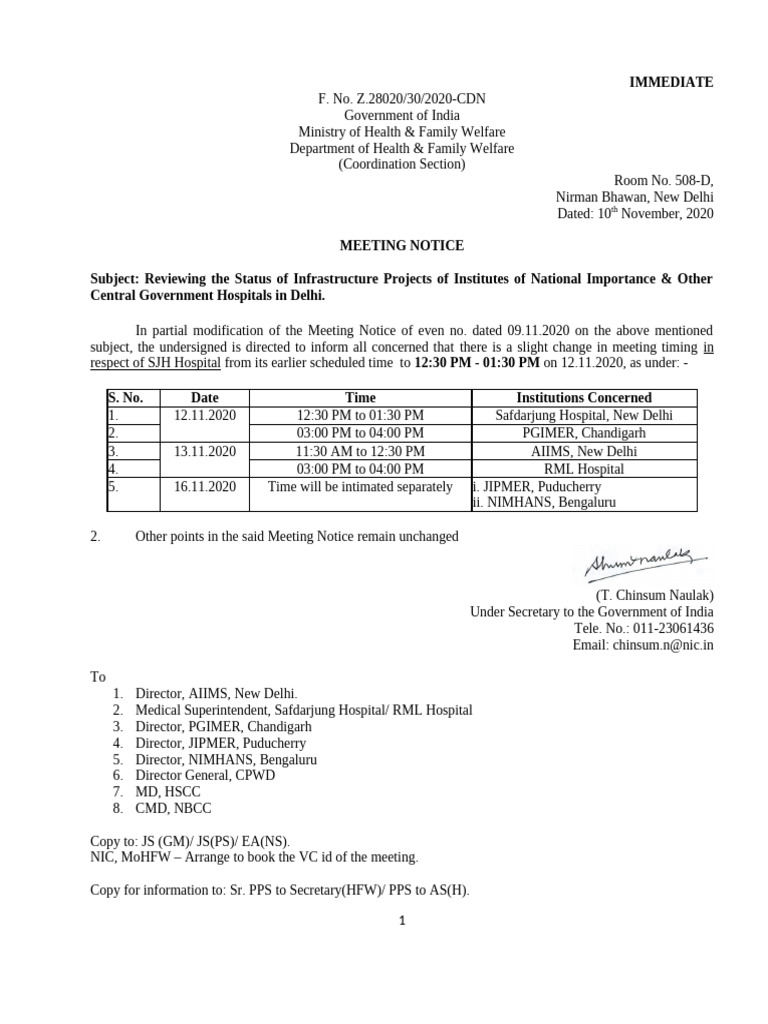Hospital Infrastructure Review Meeting | PDF
