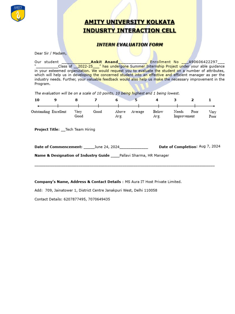 Annexure 4 - Industry Guide Evaluation Form Filed | PDF | Cognition | Business