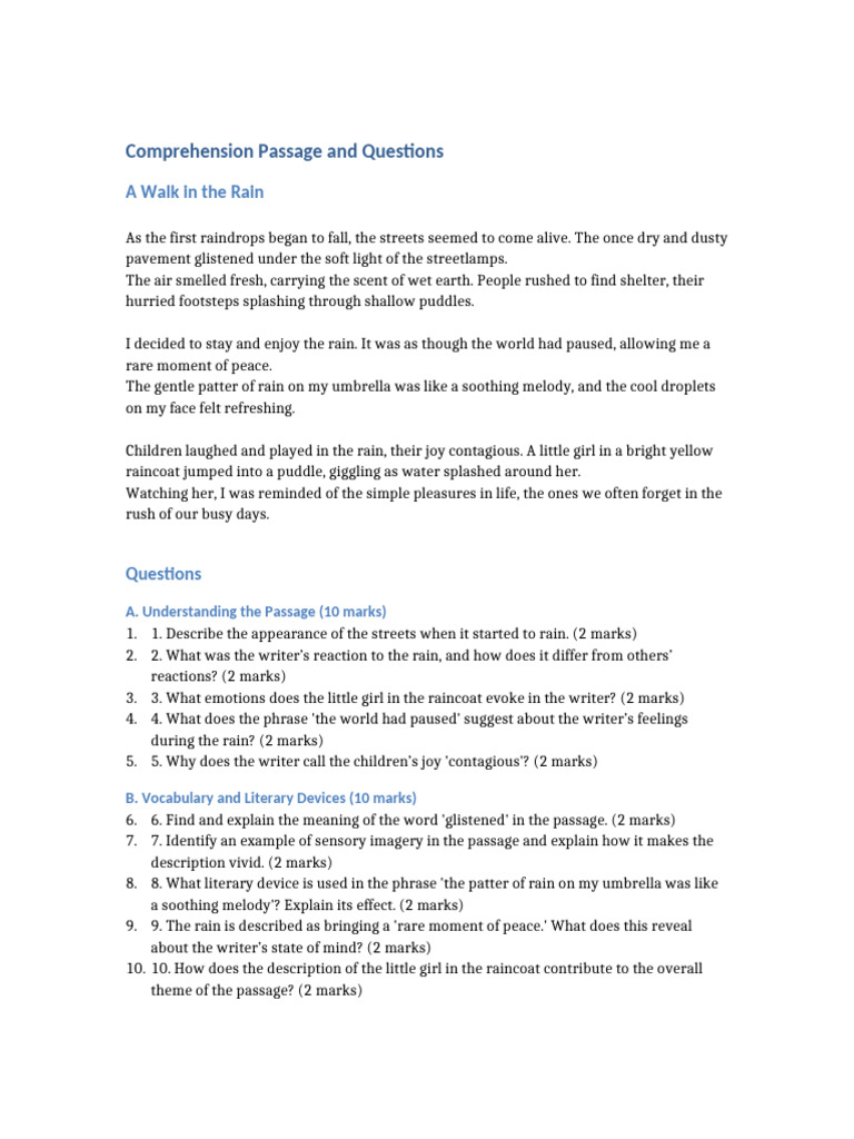 Year 9 Comprehension Test | PDF