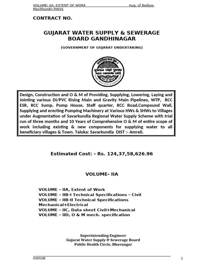 Vol. 2A EXTENT OF WORK 14.09.23 | PDF | Civil Engineering | Specification (Technical Standard)