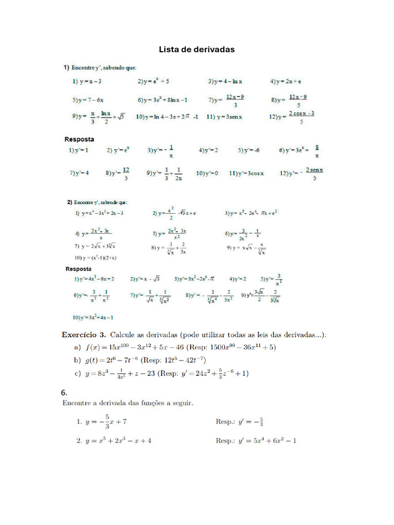 Lista_1_de_derivadas | PDF