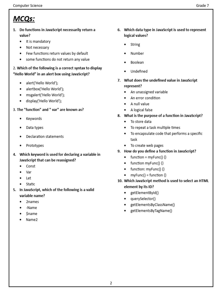 act4-Mcqs | PDF | Java Script | Object Oriented Programming act4-Mcqs | PDF | Java Script | Object Oriented Programming