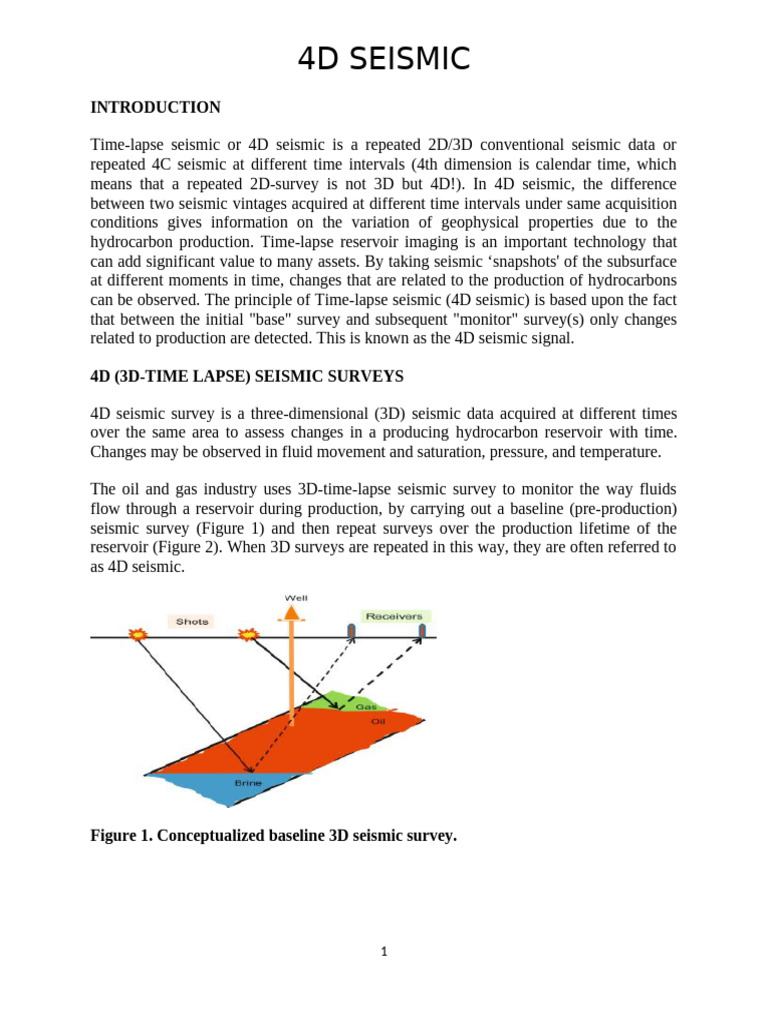 4D SEISMIC | PDF | Reflection Seismology | Petroleum Reservoir