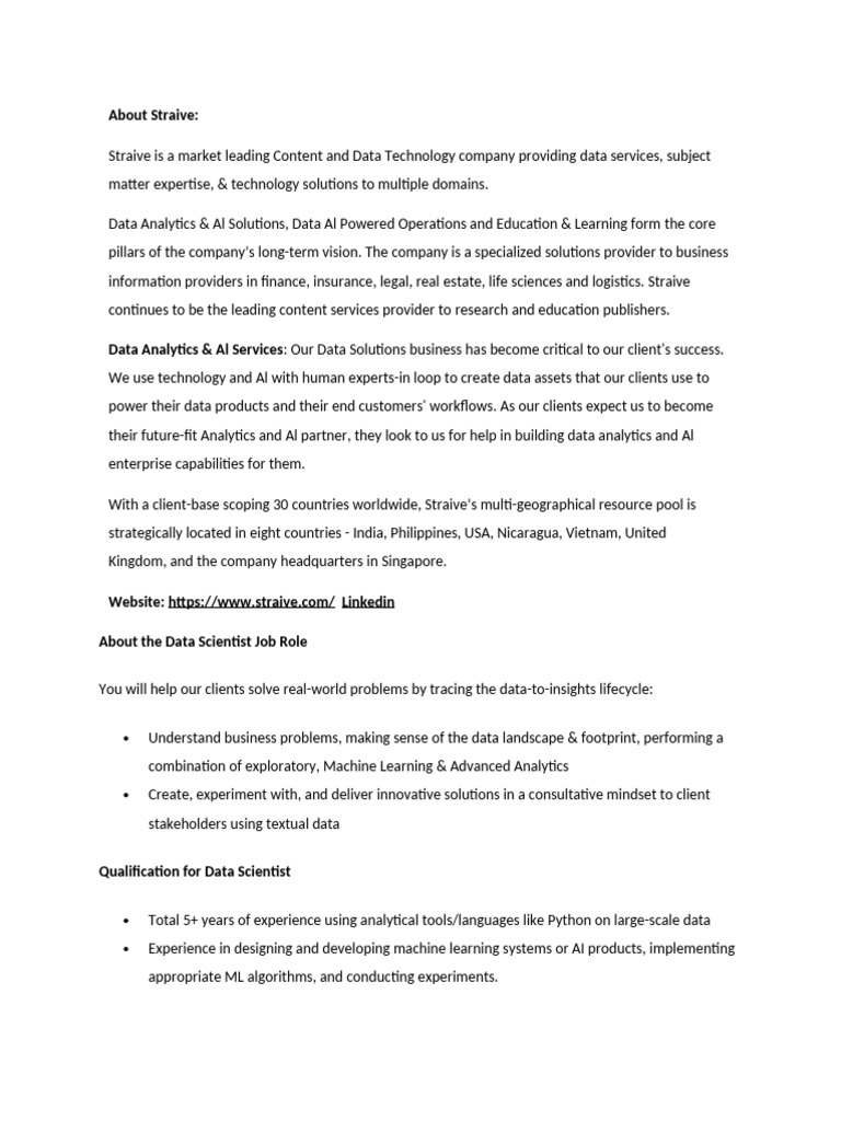 Data_Scientist_JD (3) | PDF | Machine Learning | Analytics