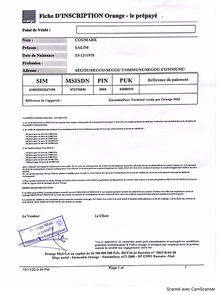 Fiche D'identification 2 | PDF