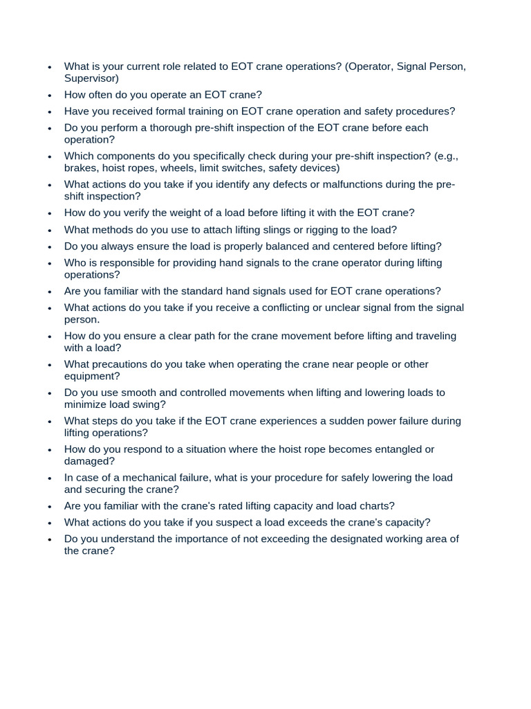 EOT Crane Question | PDF