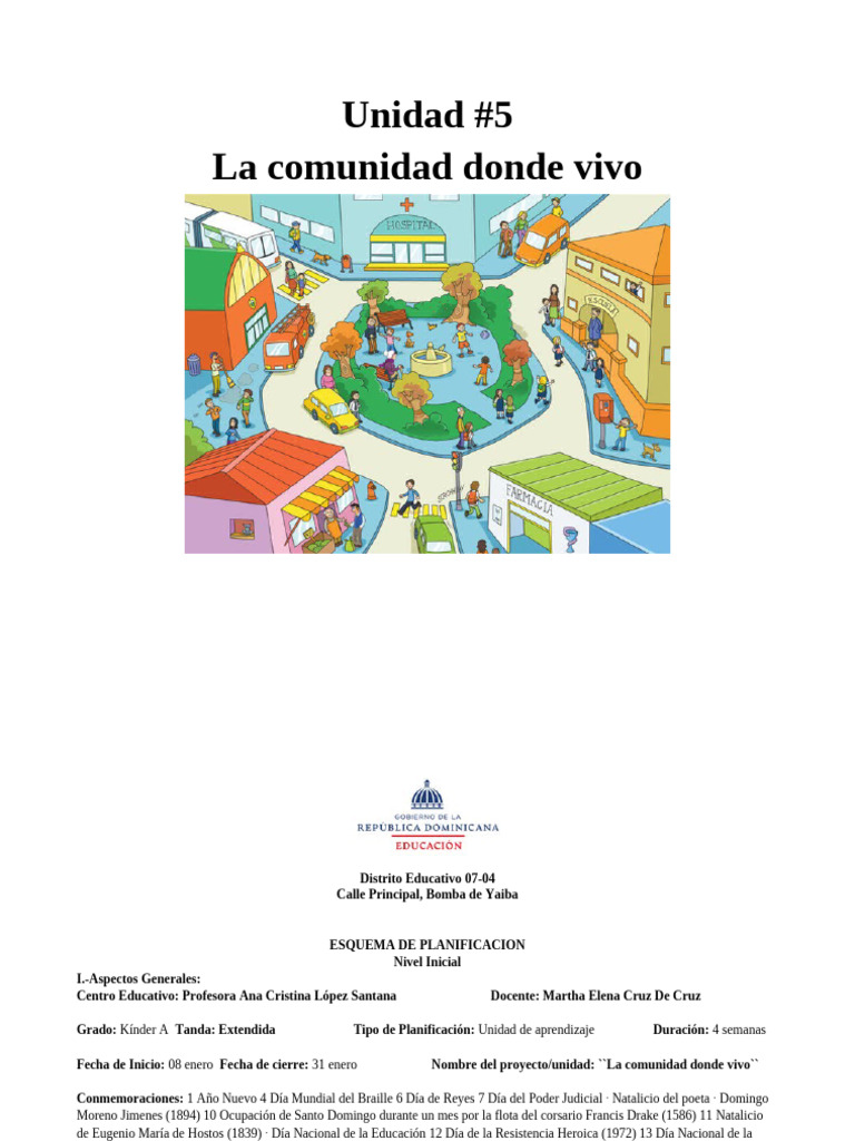 Unidad de Aprendizaje. Mi Comunidad | PDF | Comunidad | Dibujo
