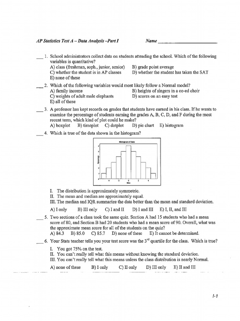 Unit 1 - Practice Test A-1 | PDF