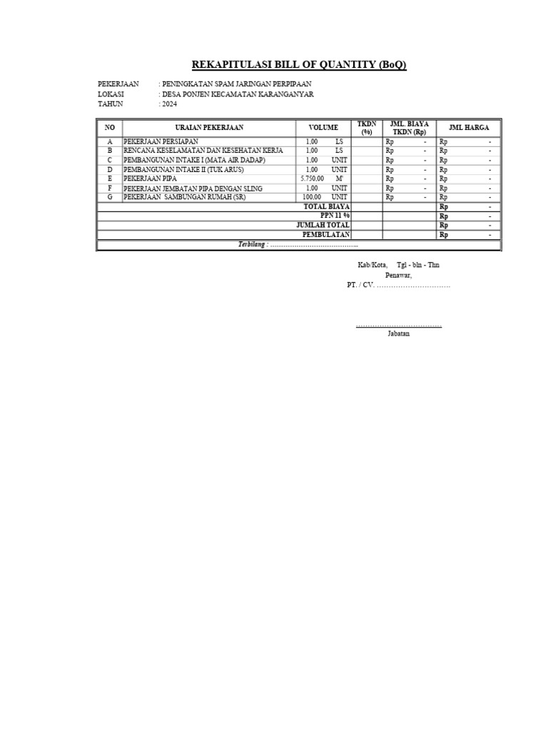 BOQ PONJEN FULL | PDF