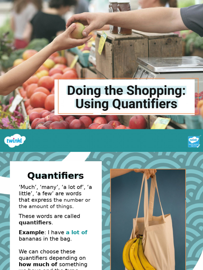 T 1720687122 Esl Doing The Shopping Using Quantifiers Adults A1 Ver 3 | PDF | Noun | Foods