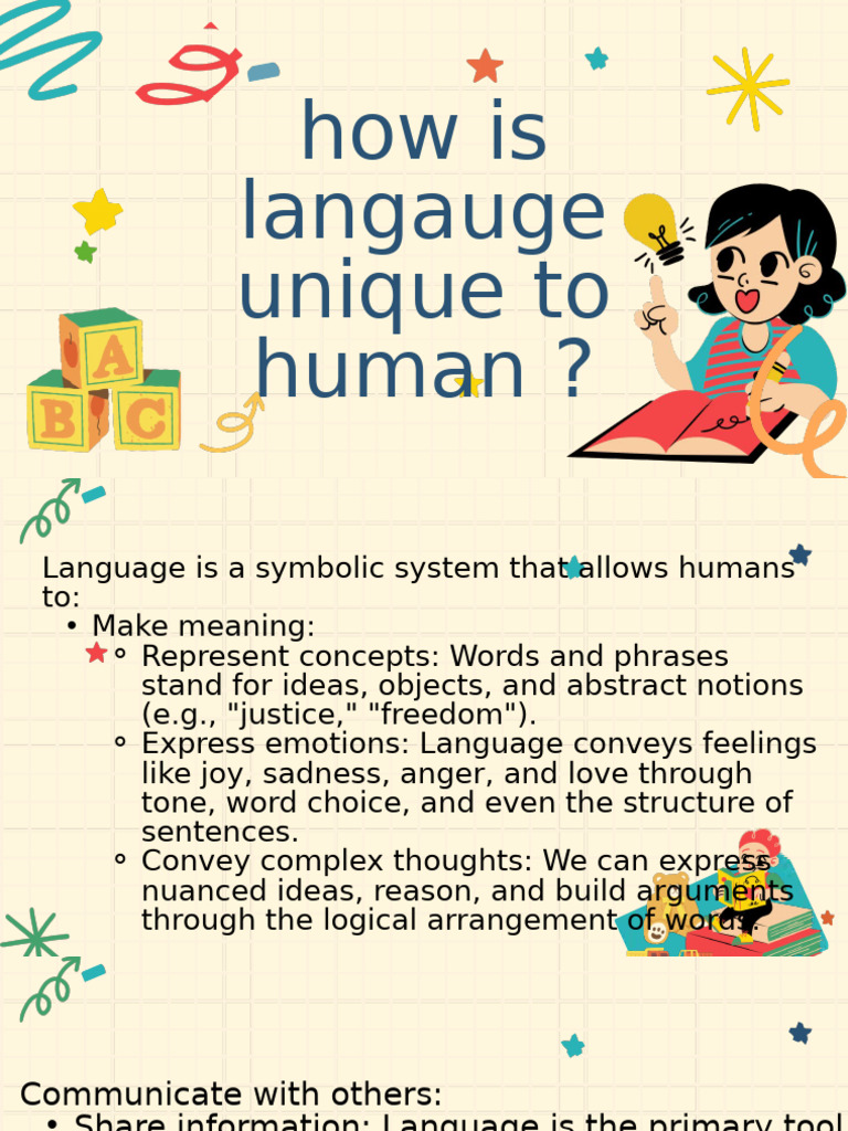 How Is Langauge Unique To Human | PDF | Communication | Human Communication