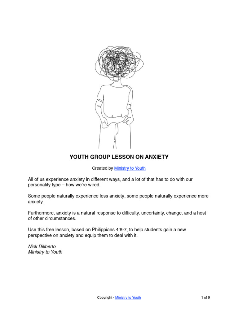 Anxiety Youth Group Lesson | PDF | Gospel Of John | Jesus