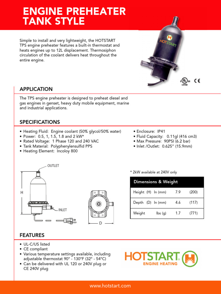 HOTSTART TPS Engine Preheater Overview | PDF