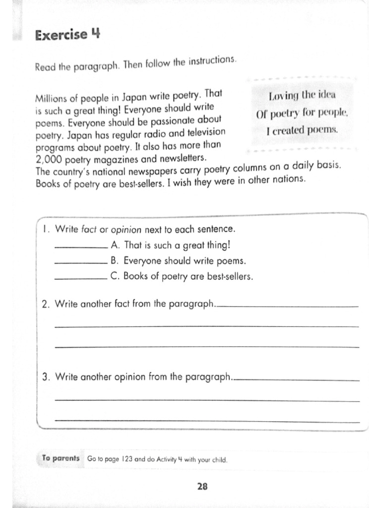 Comprehension Fact and Opinion | PDF